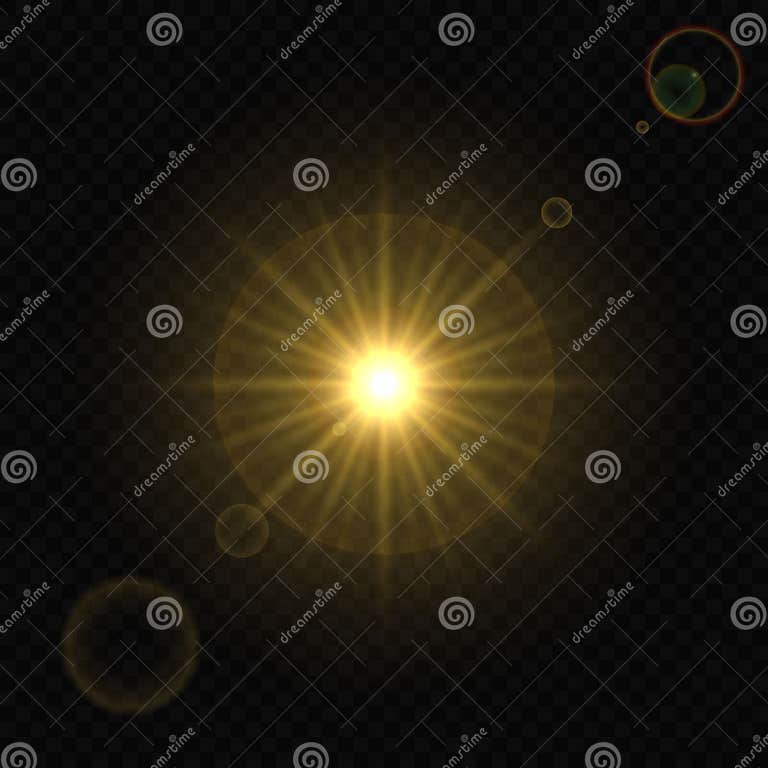 Sun Light Flash with Lens Flare Effect Stock Illustration ...
