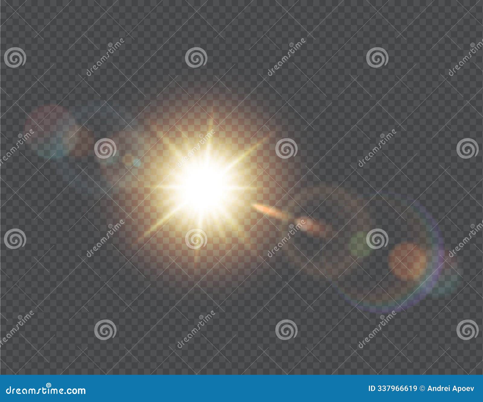 Sun Light Glaring Blast Realistic Vector Illustration Stock ...