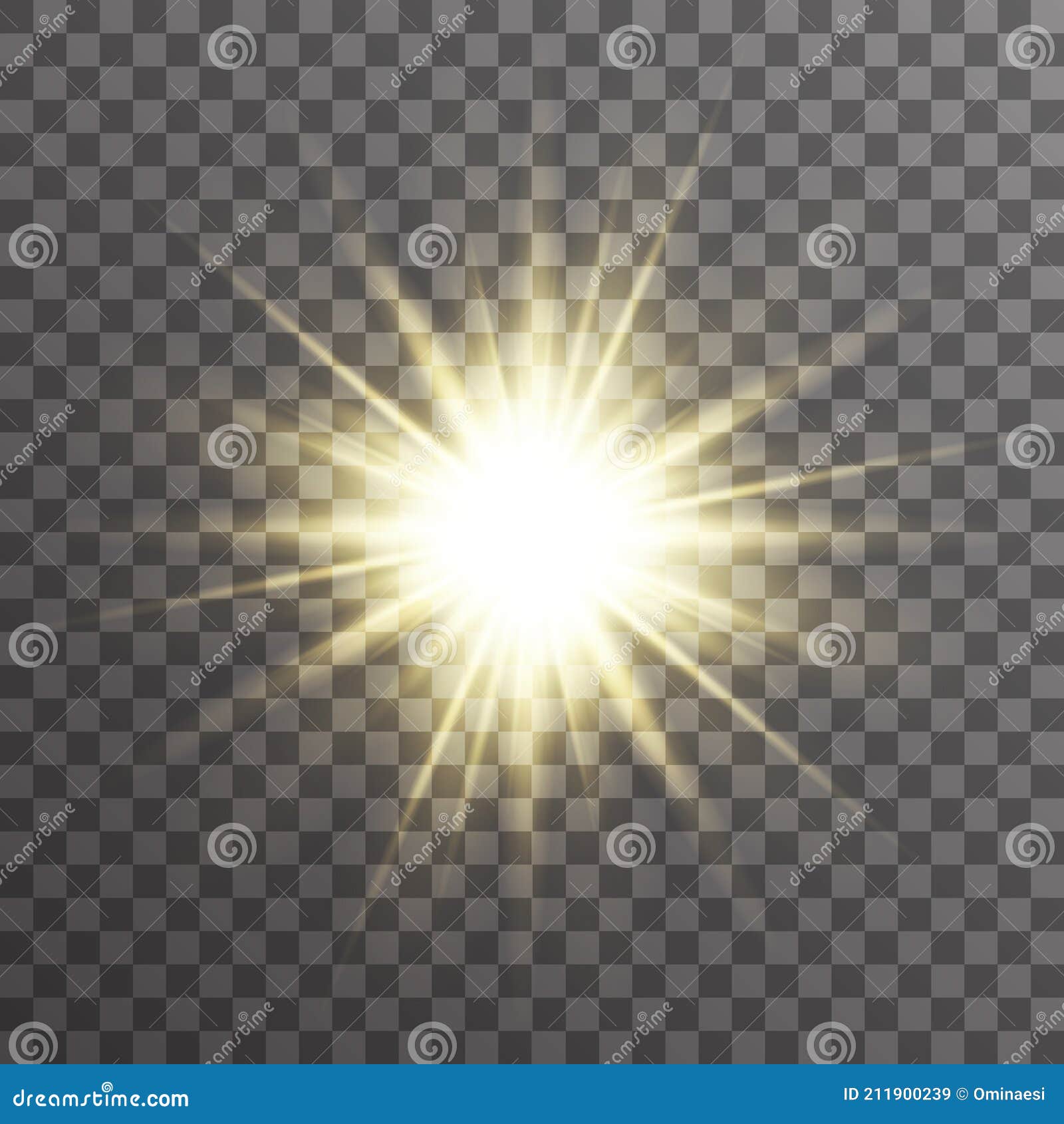 Sun Light Glow Abstract Ray Starburst Effect Transparent Background ...