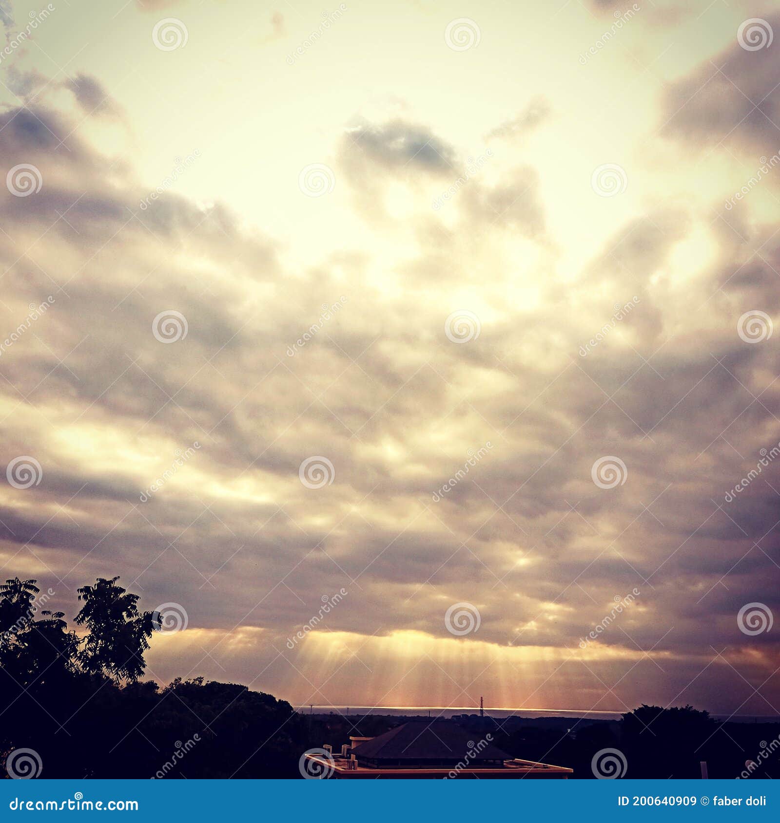 Sun light from heaven stock image. Image of dusk, evening - 200640909