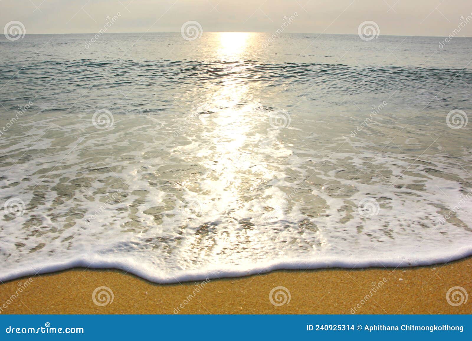 Sun Light Impact on Wave Come on Beach Stock Photo - Image of outdoor ...