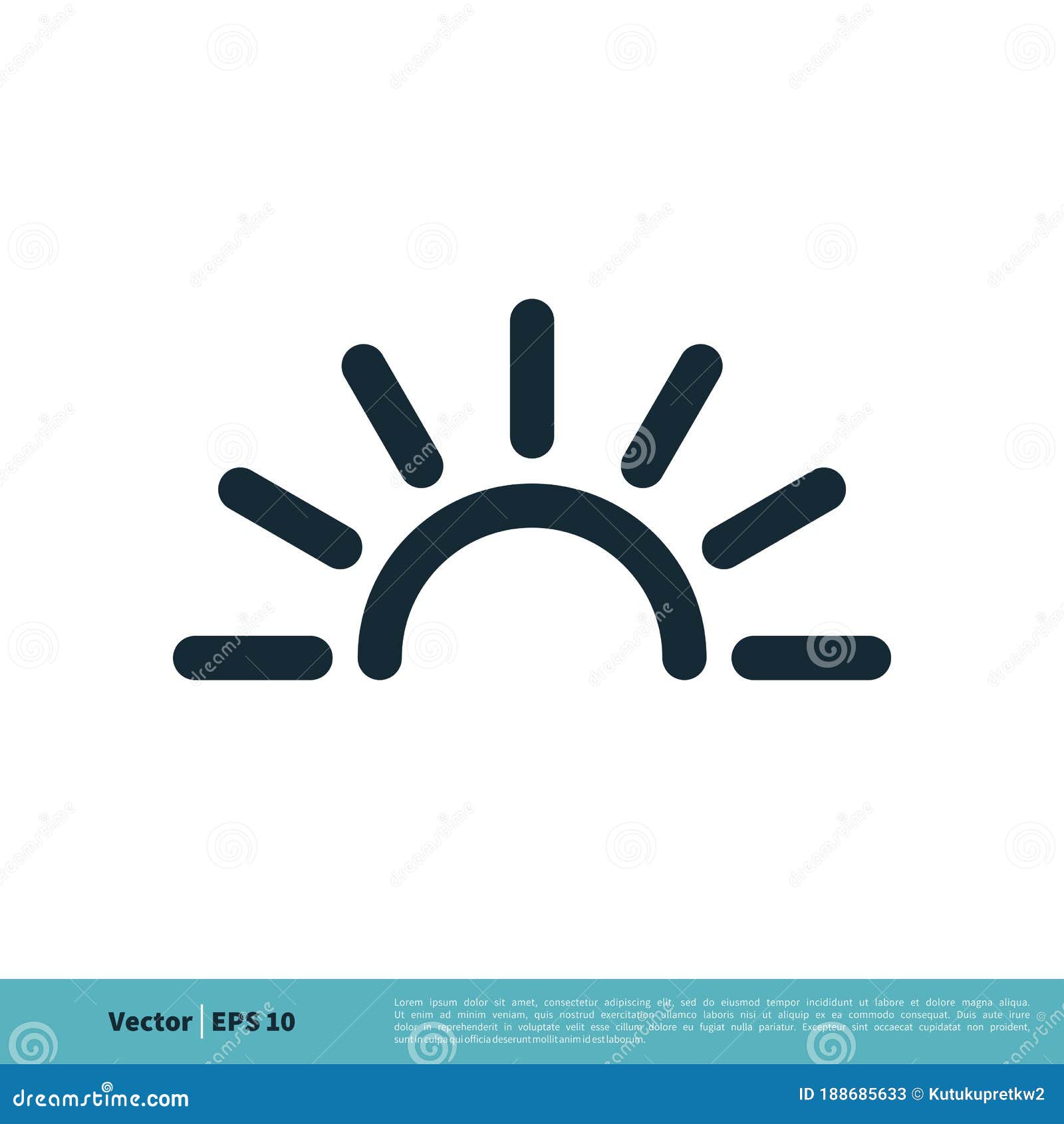 Sun Light Line Art Icon Vector Logo Template Illustration Design ...