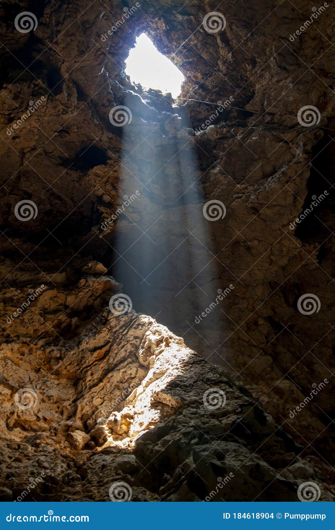The Sun Light through on Stone Floor in Nature Cave at Thailand Stock ...