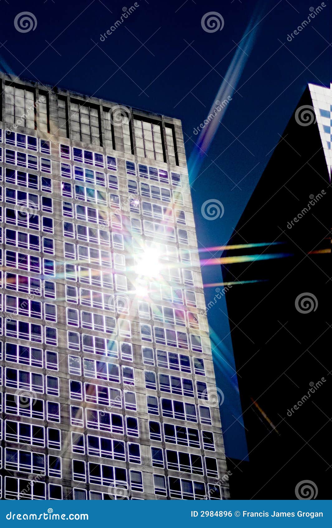 Sun Lighting Up Tall Building Stock Photo - Image of modern ...