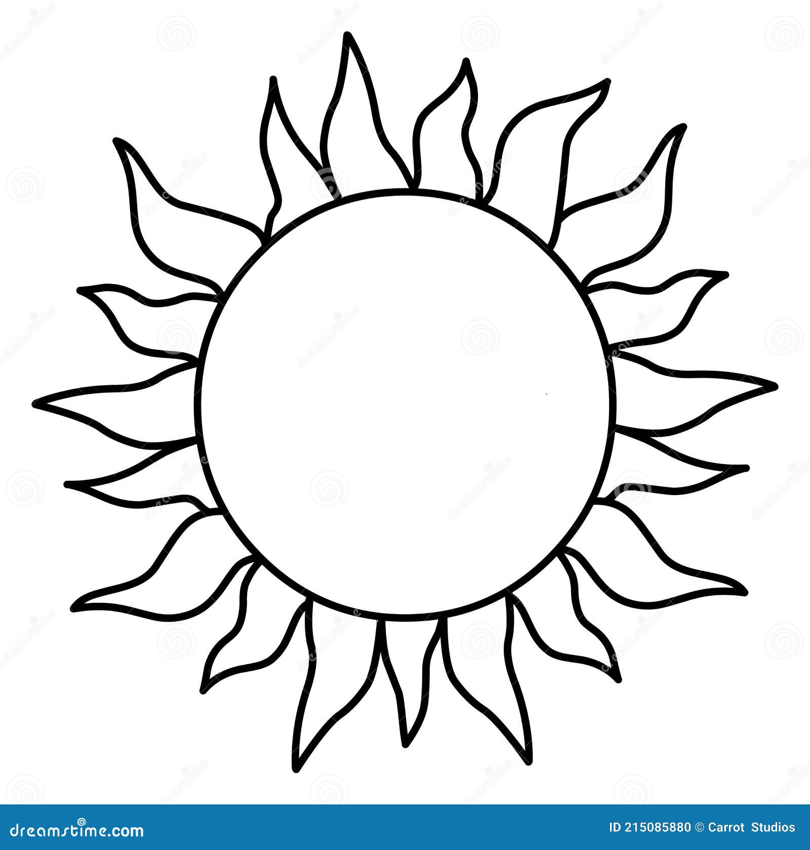 Sun Outline Drawing