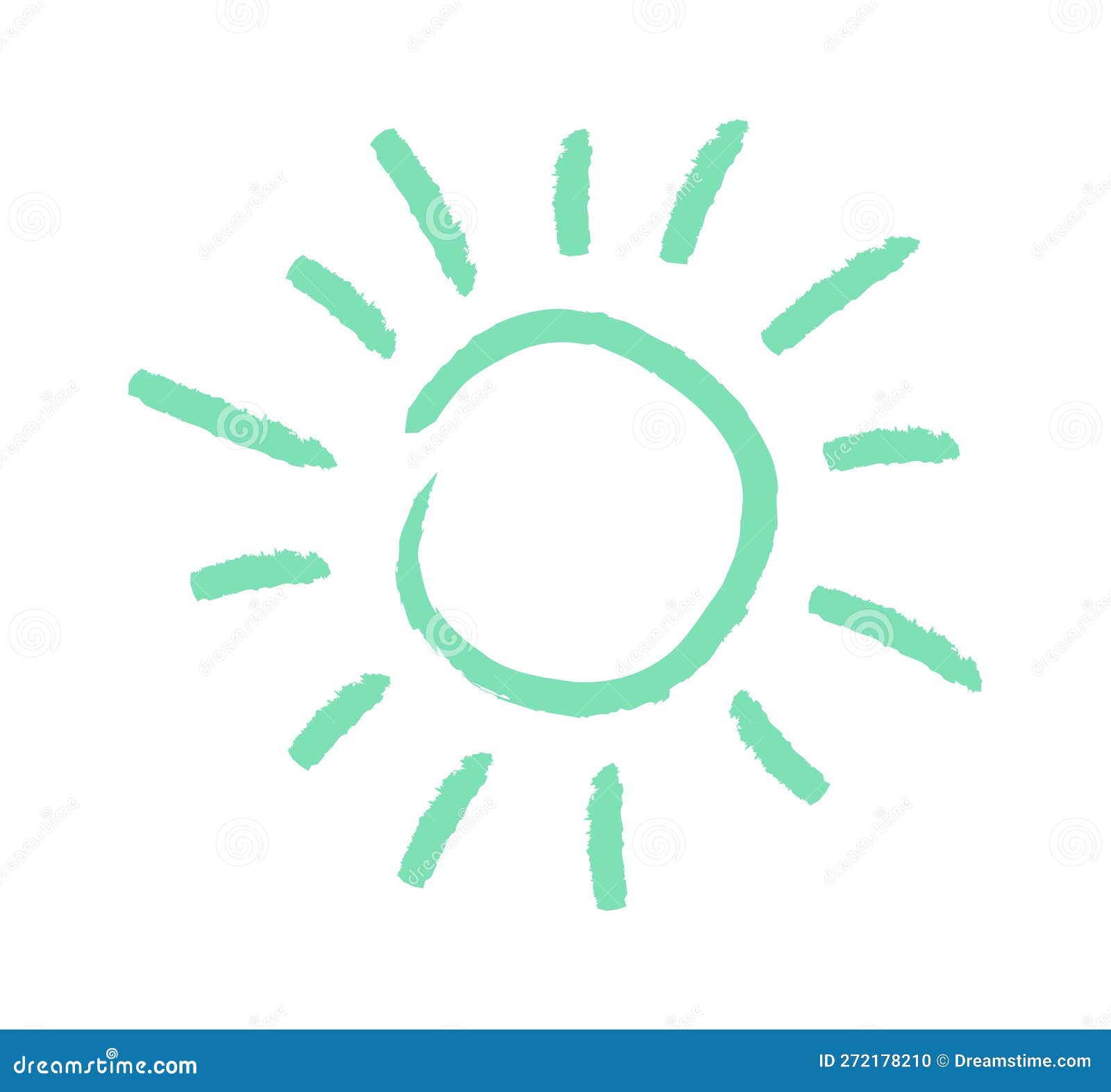 Sun Linear Children Drawing Stock Vector - Illustration of creative ...