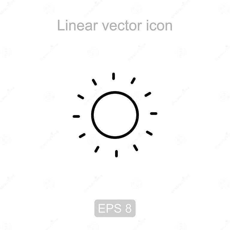 The Sun. Linear Vector Icon. Stock Vector - Illustration of shape ...
