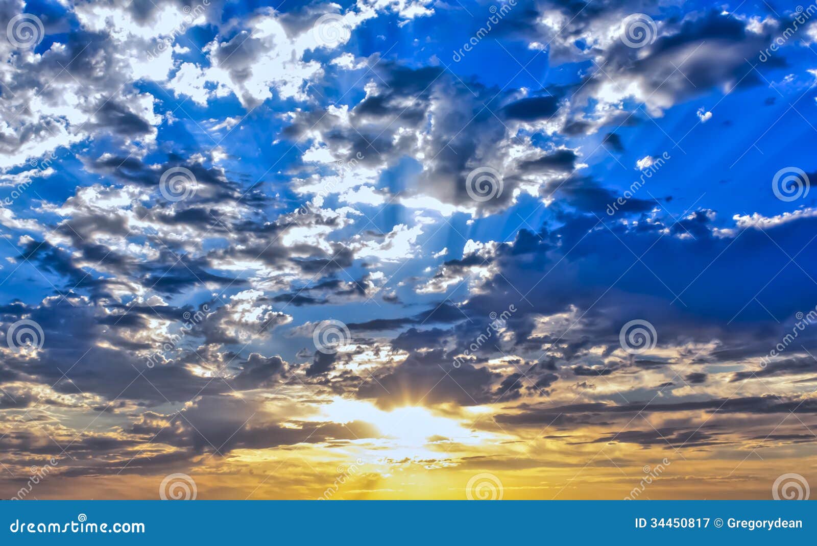 Sun lit sky stock image. Image of colorful, cloudy, cloud - 34450817