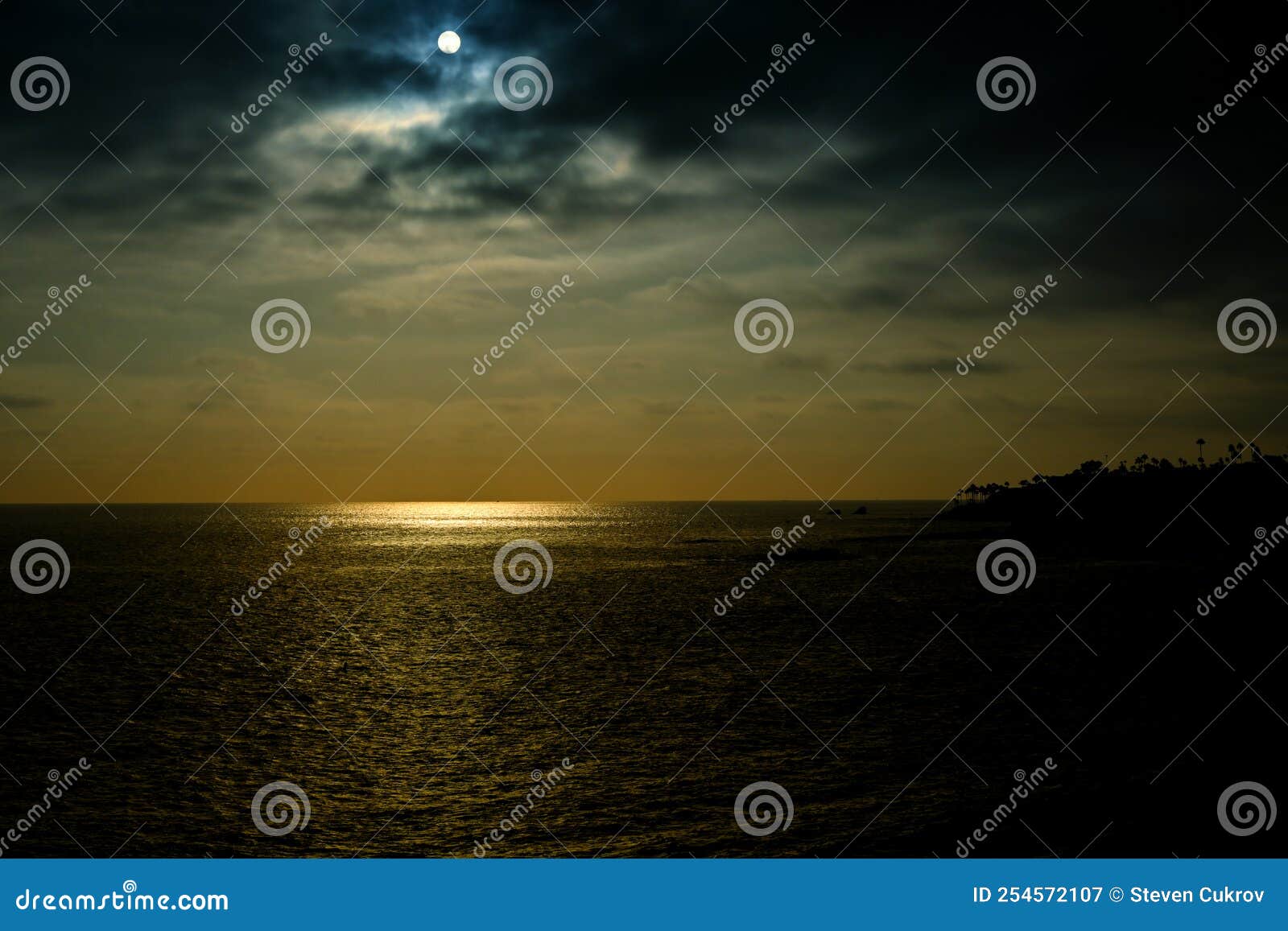 Sun Lit Spot on the Ocean Off Twin Points in Laguna Beach Stock Image ...