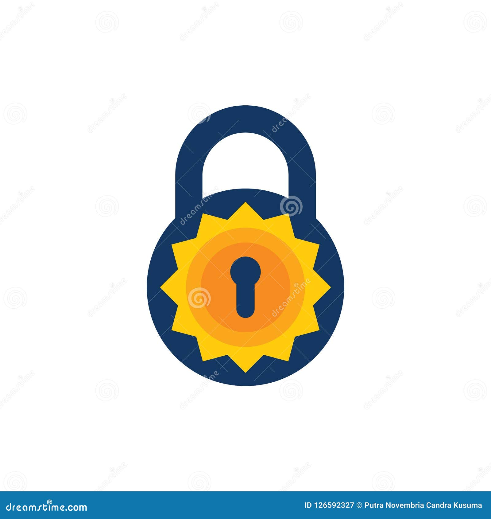 Sun Lock Logo Icon Design stock illustration. Illustration of seal ...