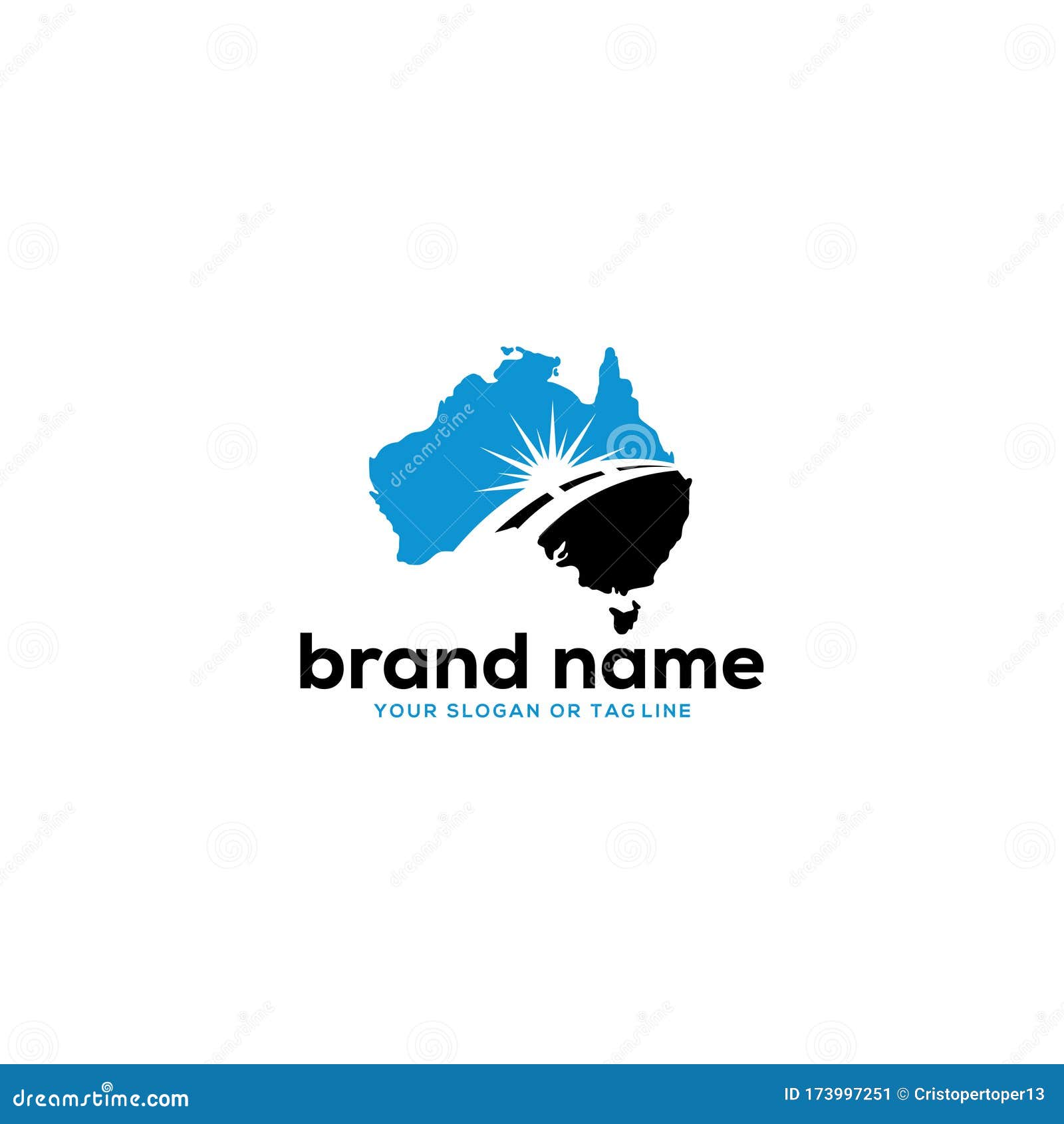 Sun Logo Design and Australia Map Vector Stock Vector - Illustration of ...