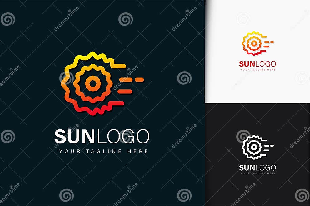 Sun Logo Design with Gradient Stock Vector - Illustration of trendy, circle: 255643517