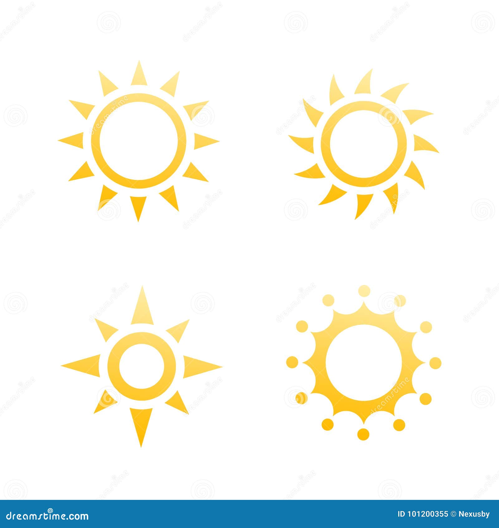 Sun logo elements, icons stock vector. Illustration of design - 101200355