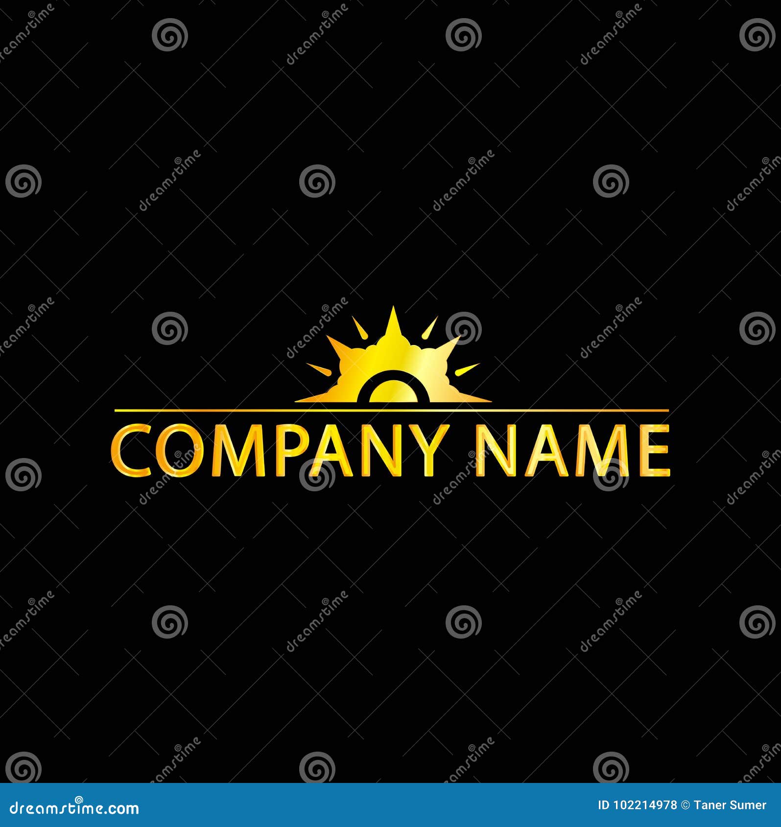 Sun Logo with Golden Effect Stock Vector - Illustration of radiance ...