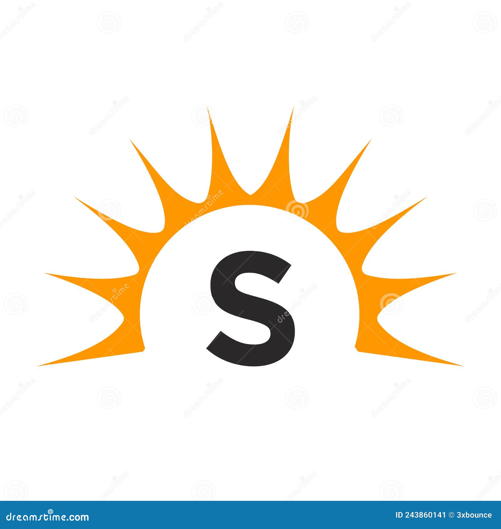 Sun Logo on Letter S Concept. Sun Icon Vector Design with S Letter ...