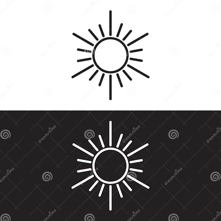 Sun logo. sun line icon stock vector. Illustration of sunrise - 258093408