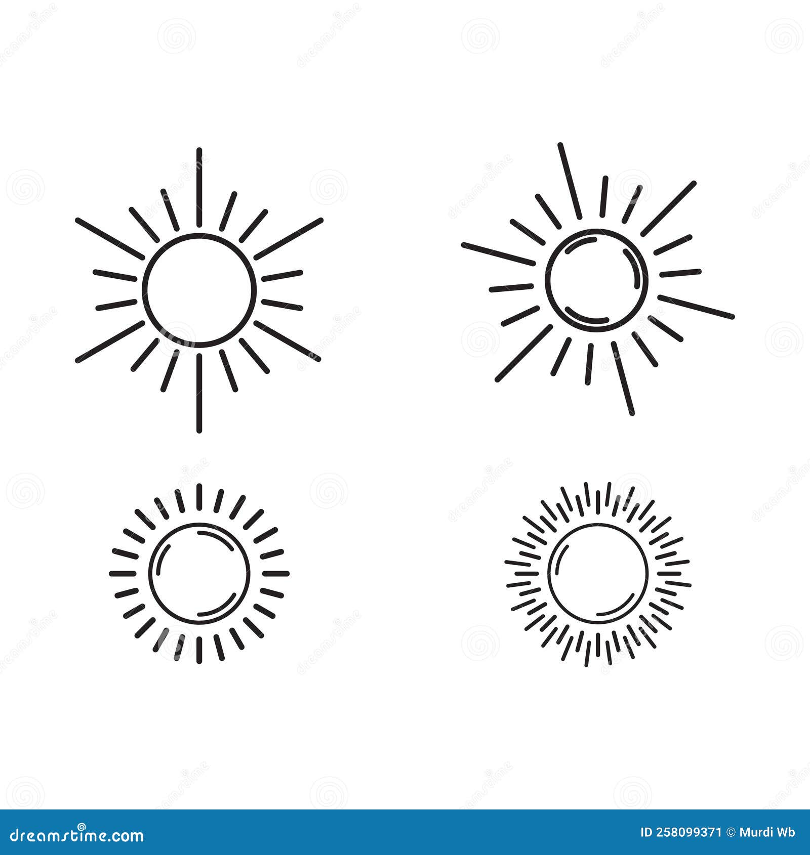 Sun logo. sun line icon stock vector. Illustration of isolated - 258099371