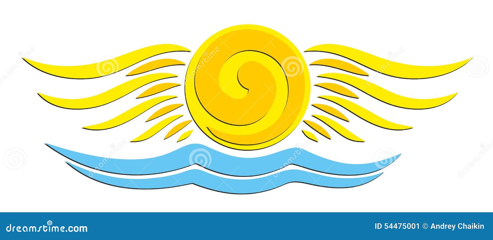 Sun Logo with wings. stock vector. Illustration of logo - 54475001