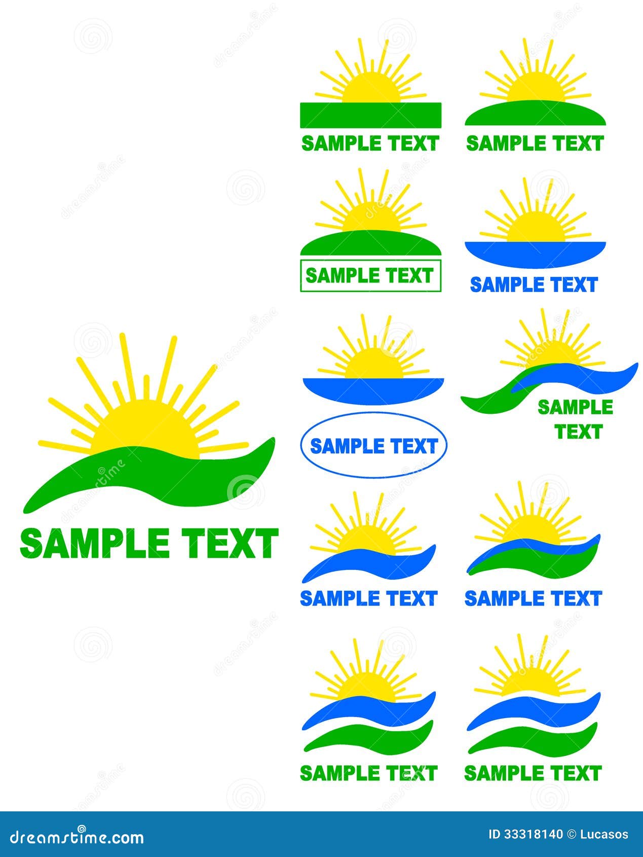 Sun logos. stock vector. Illustration of decoration, ecology - 33318140