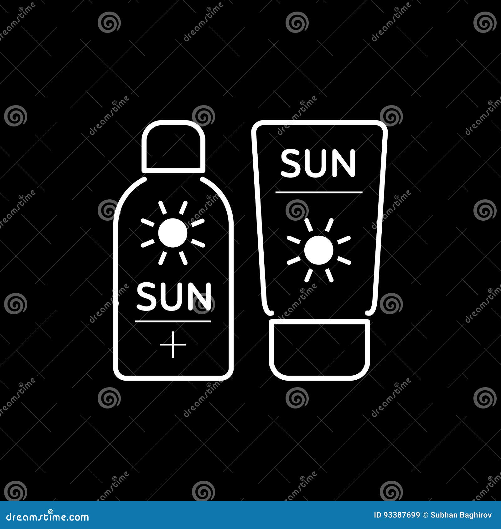 Sun Lotion Icon. Trendy Modern Flat Linear Vector Sun Lotion Icon On ...
