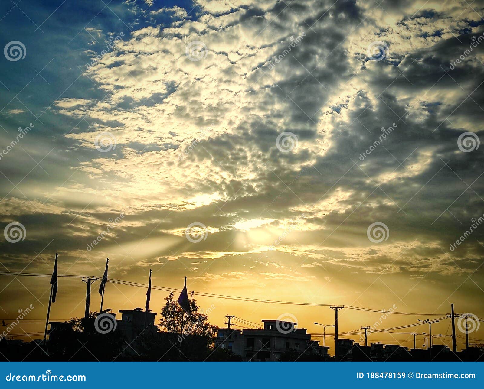 SUN MAGICAL RAYS stock image. Image of rays, beauty - 188478159