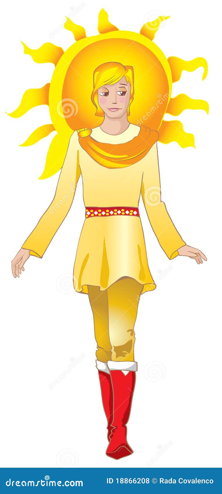 Sun man stock vector. Illustration of life, orange, yellow - 18866208