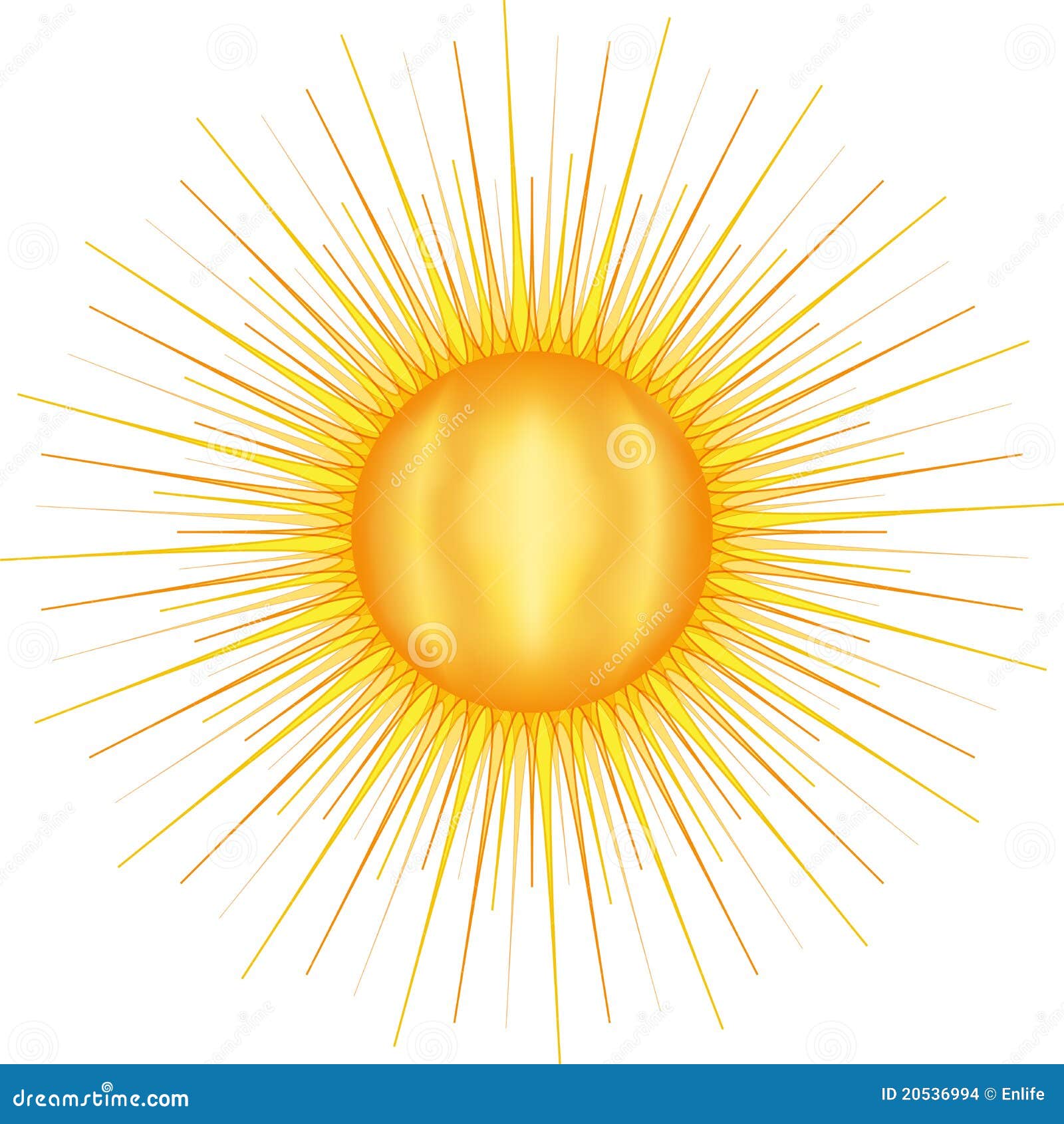 Sun with many rays stock vector. Illustration of yellow - 20536994