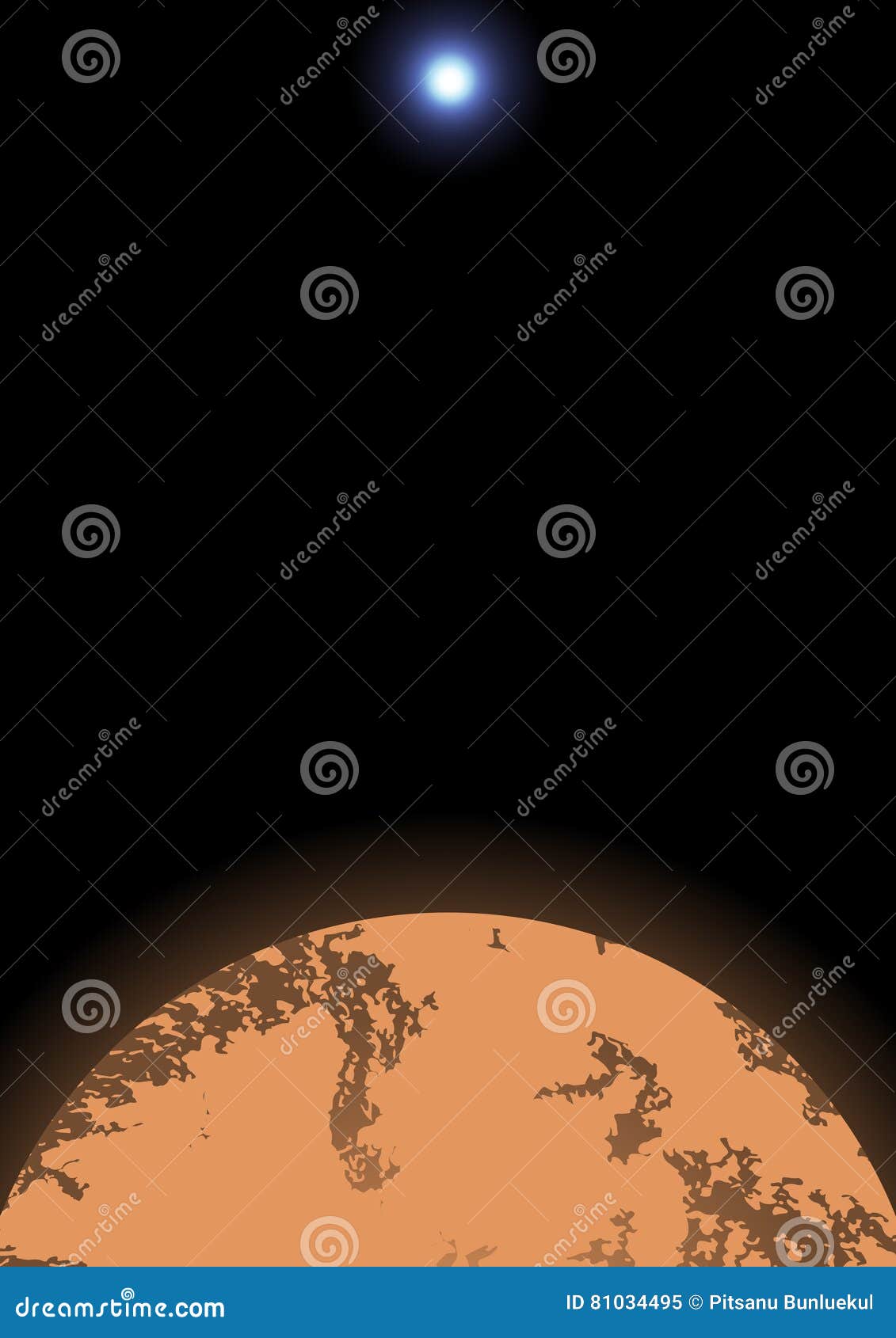 Sun and Mars Vector Space Background Stock Vector - Illustration of ...