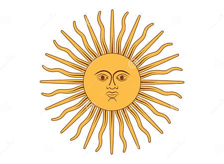 Sun of May stock vector. Illustration of argentina, icon - 25398457