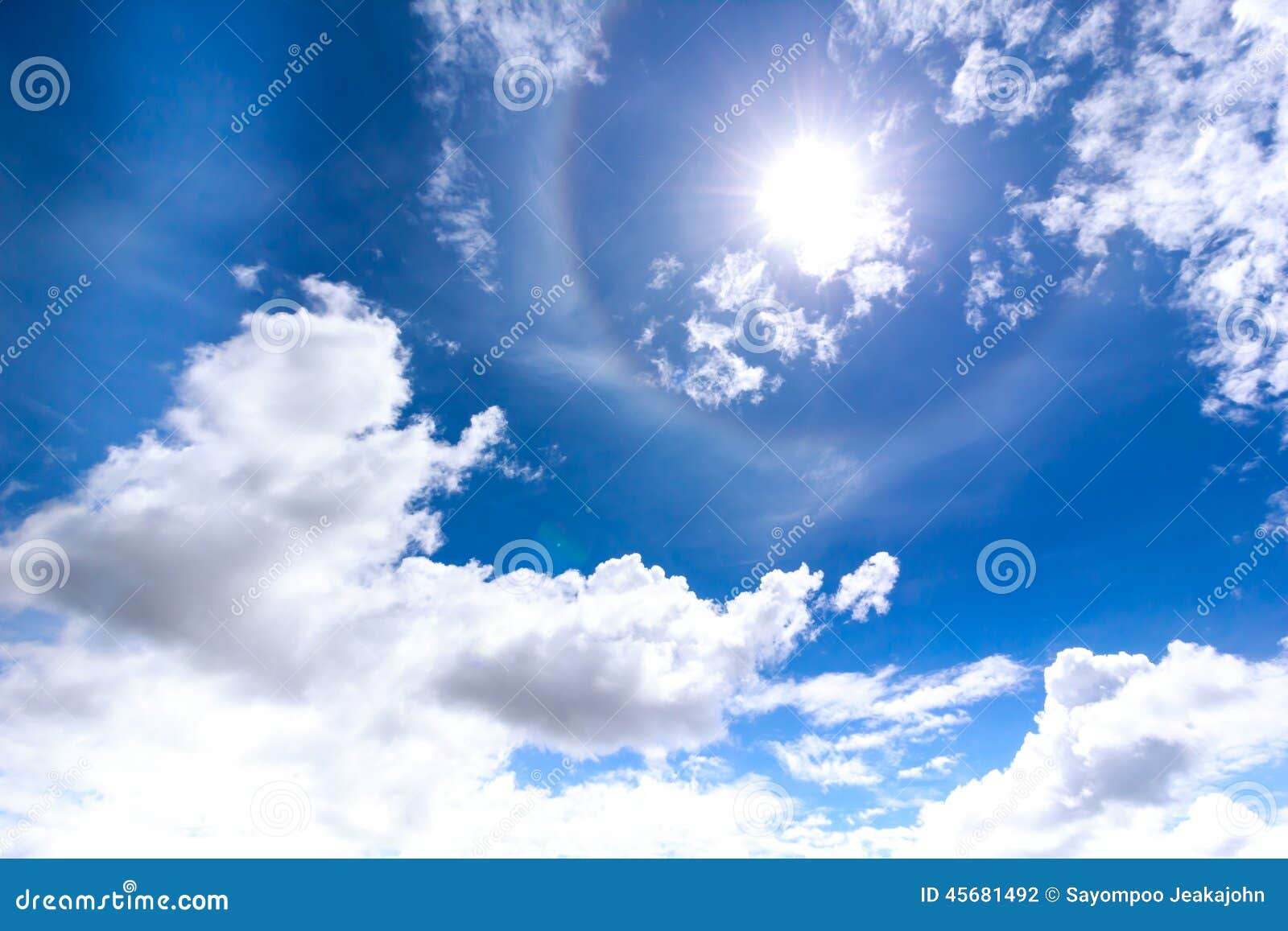 The Sun in the Mid Day Blue Sky Stock Photo - Image of view, nature ...