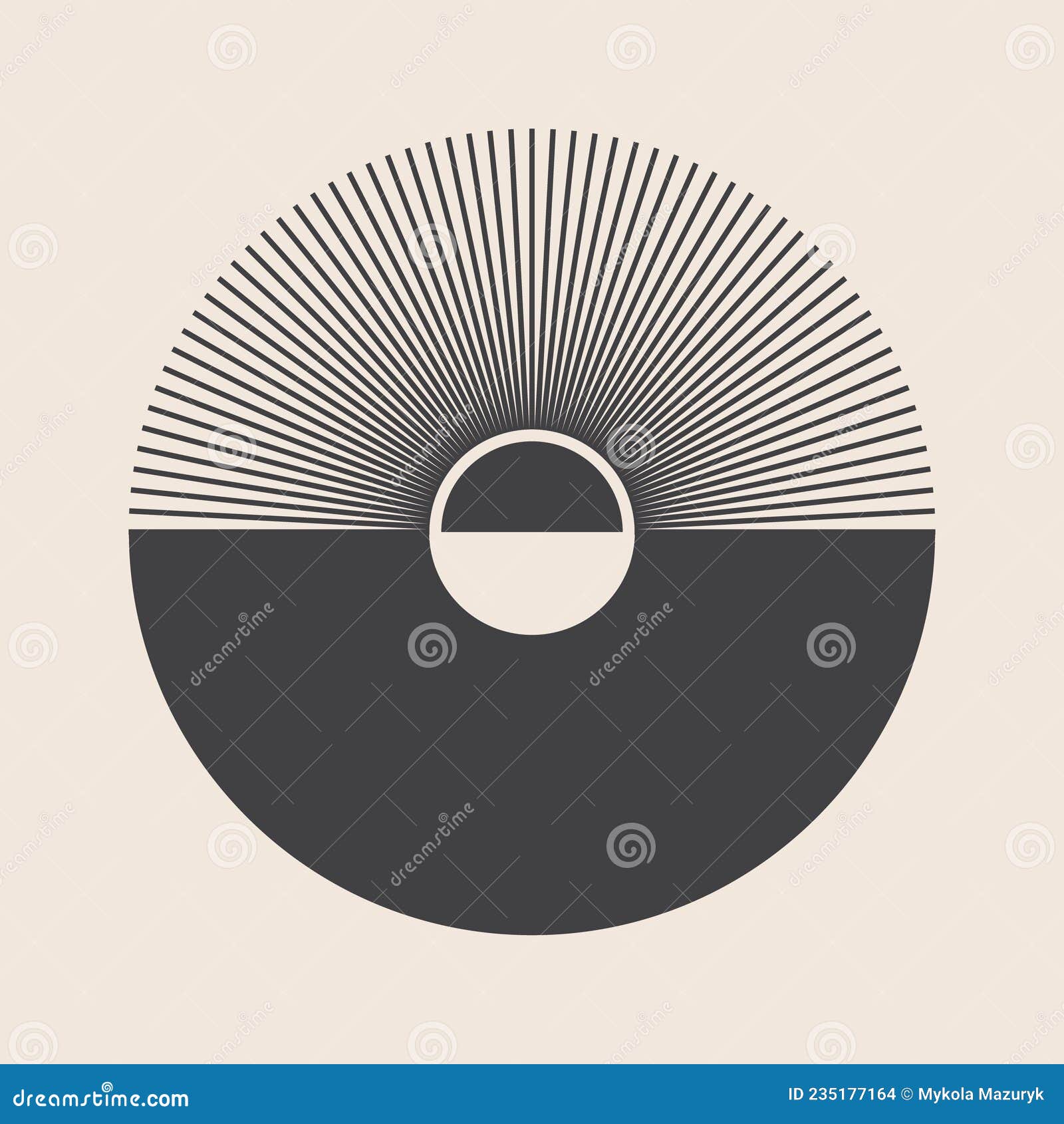 Sun Minimal Design Concept. Abstract Design, Logo or Icon Stock Vector ...