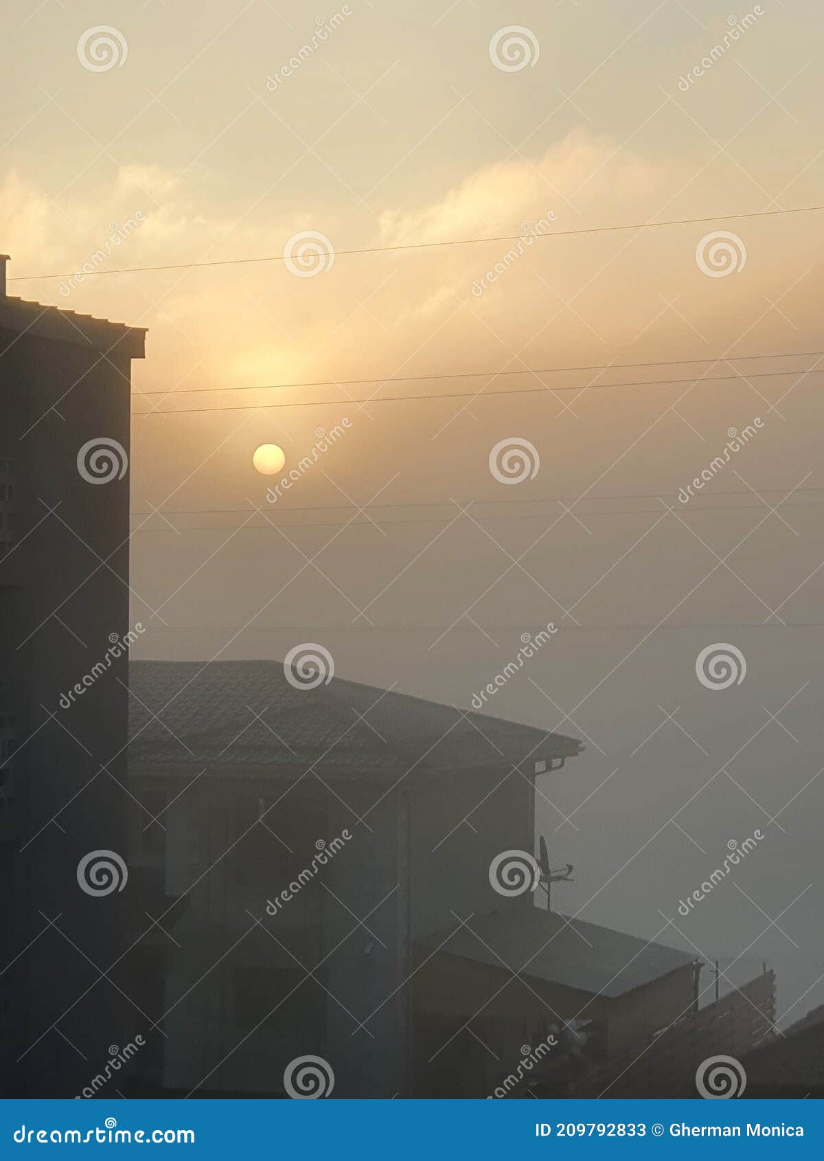 Sun, mist and sunrise stock image. Image of evening - 209792833