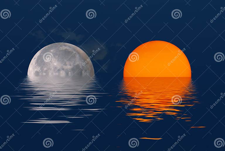 Sun and Moon stock image. Image of clouds, sunbeam, force - 3826341