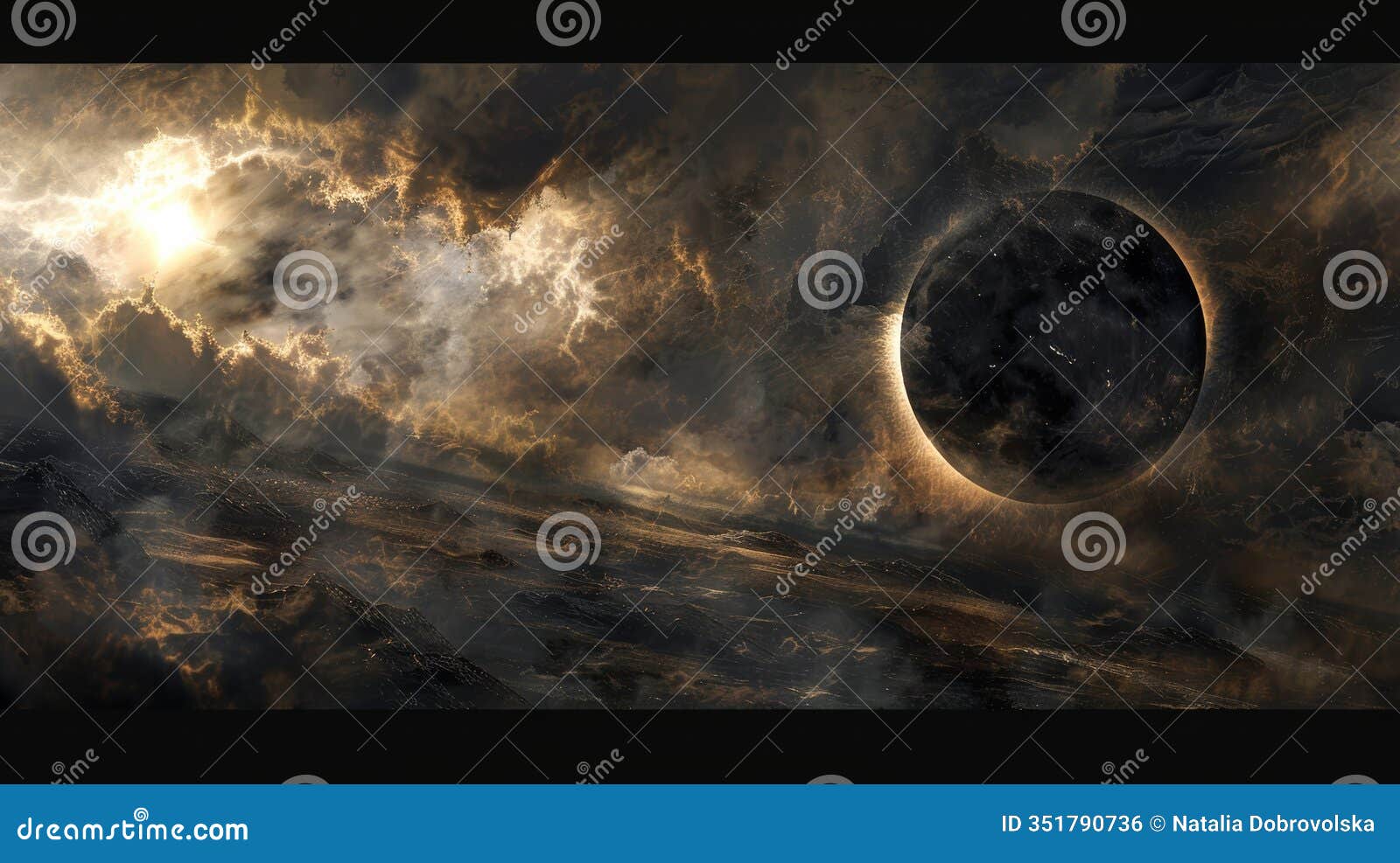 Sun and Moon Alignment during Solar Eclipse, Sky Darkened with Shadow ...