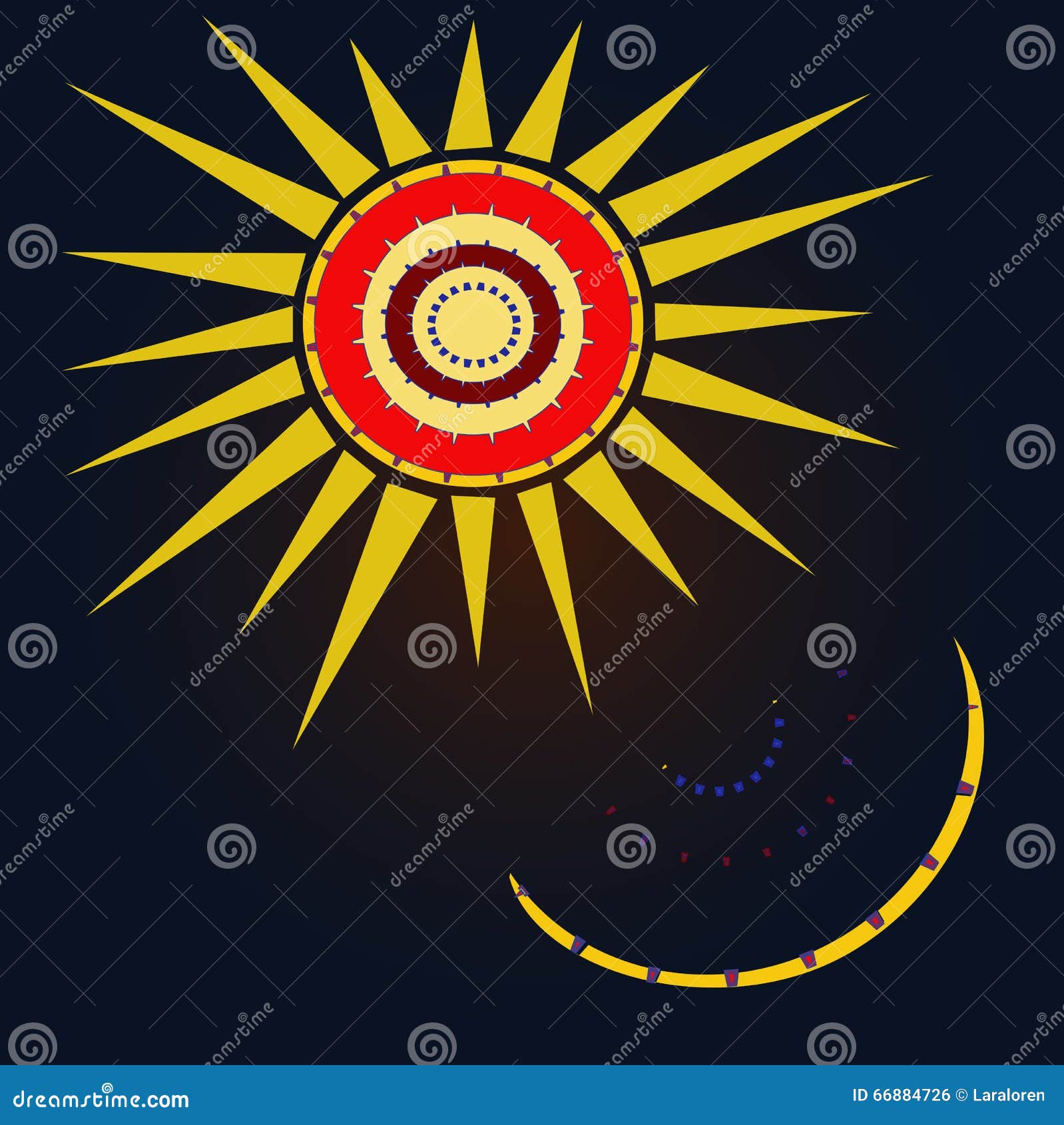 Sun and Moon in Arab Style. Stock Vector - Illustration of islamic ...