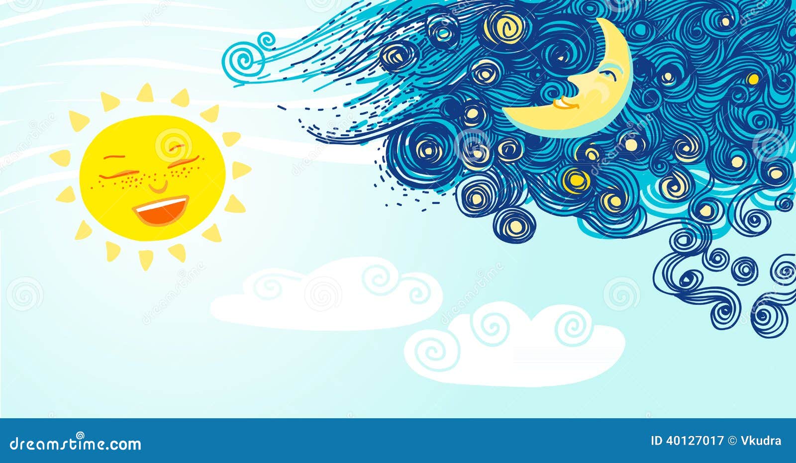 Sun and Moon. Day and Night Stock Vector - Illustration of astronomy ...