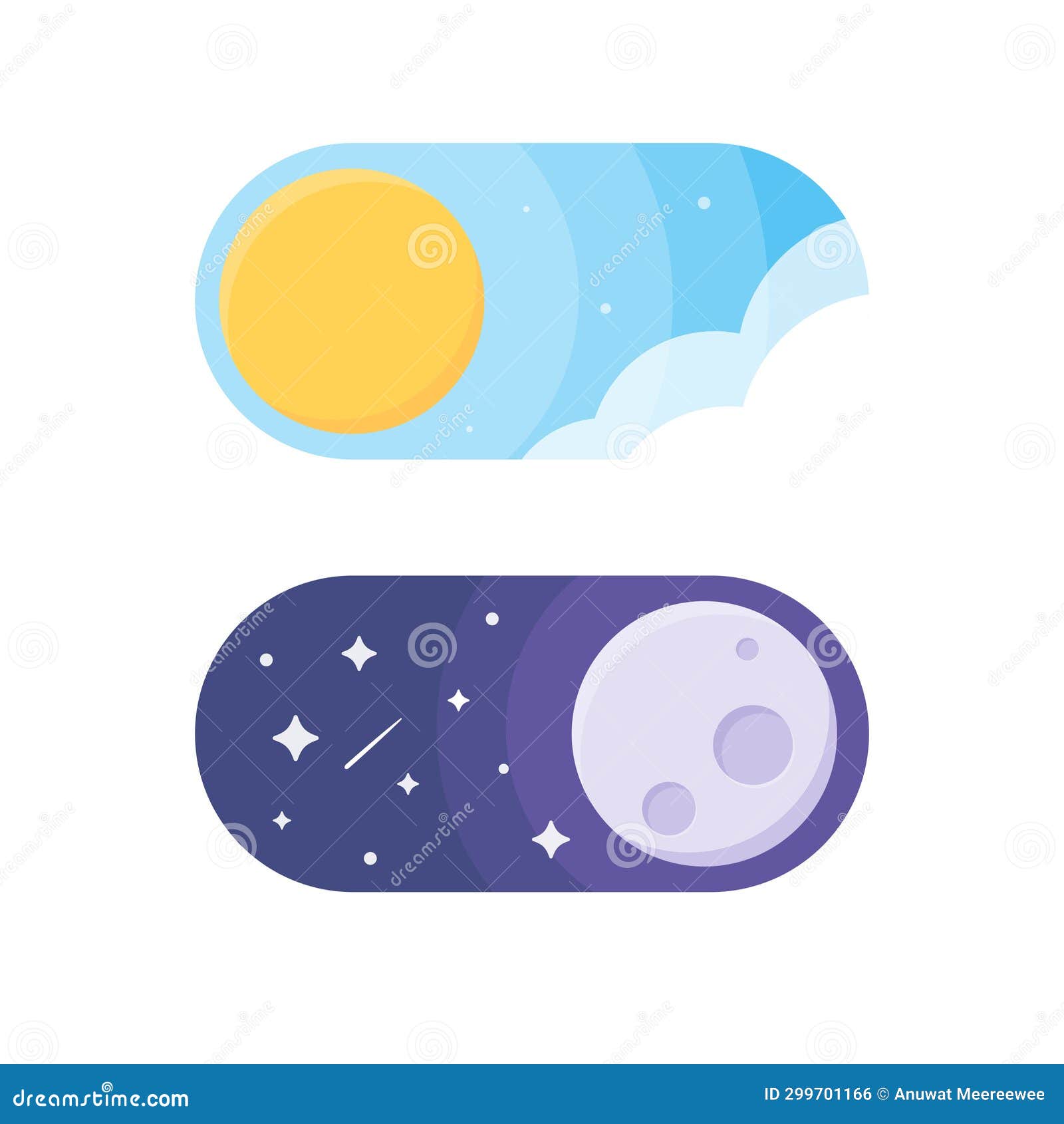 The Sun and Moon in Day and Night Modes are Opposite Each Other on the ...