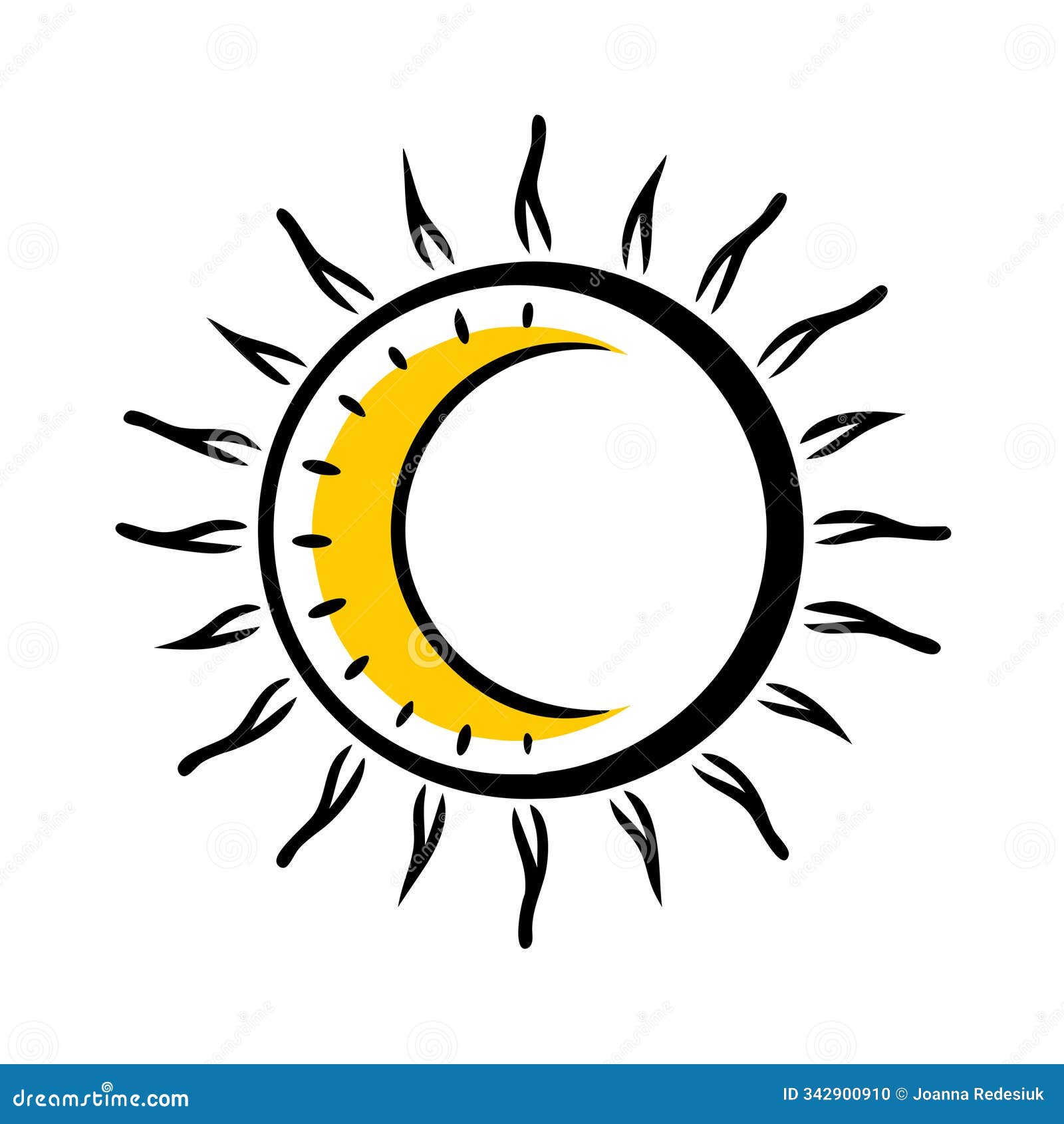 Sun and Moon Design Features Bright Yellow and Contrasting Black ...