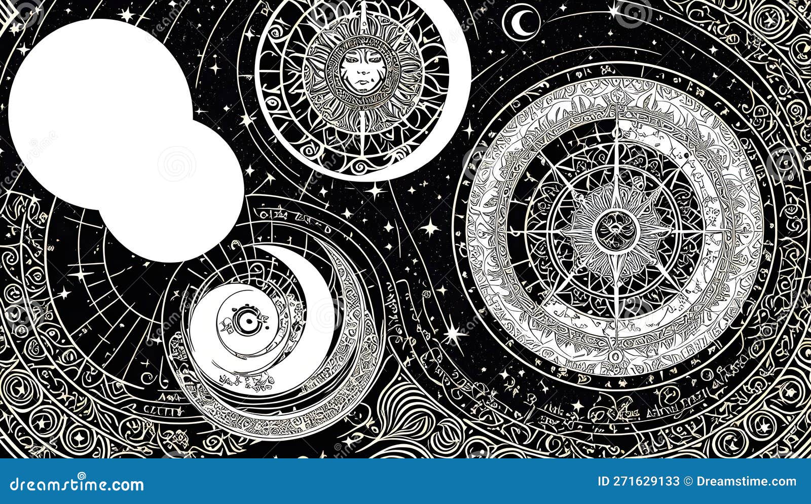 Sun and Moon Face Magic Banner for Celestial Alchemy Astrology Stock ...