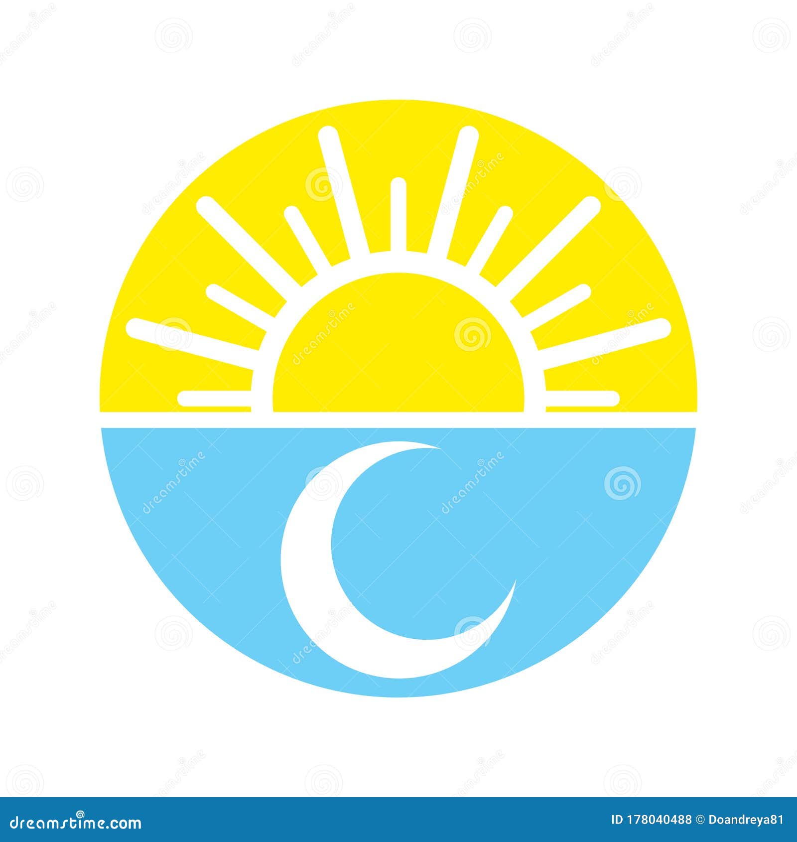 Sun and Moon Flat Icon. Sign Sun and Moon. Vector Logo for Web Design ...