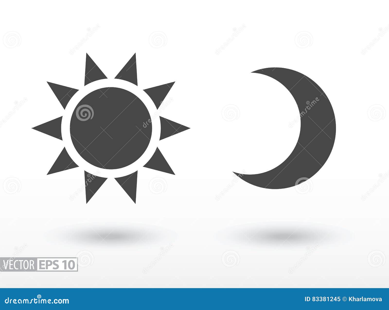Sun And Moon Flat Icon. Vector Logo For Web Design, Mobile And ...