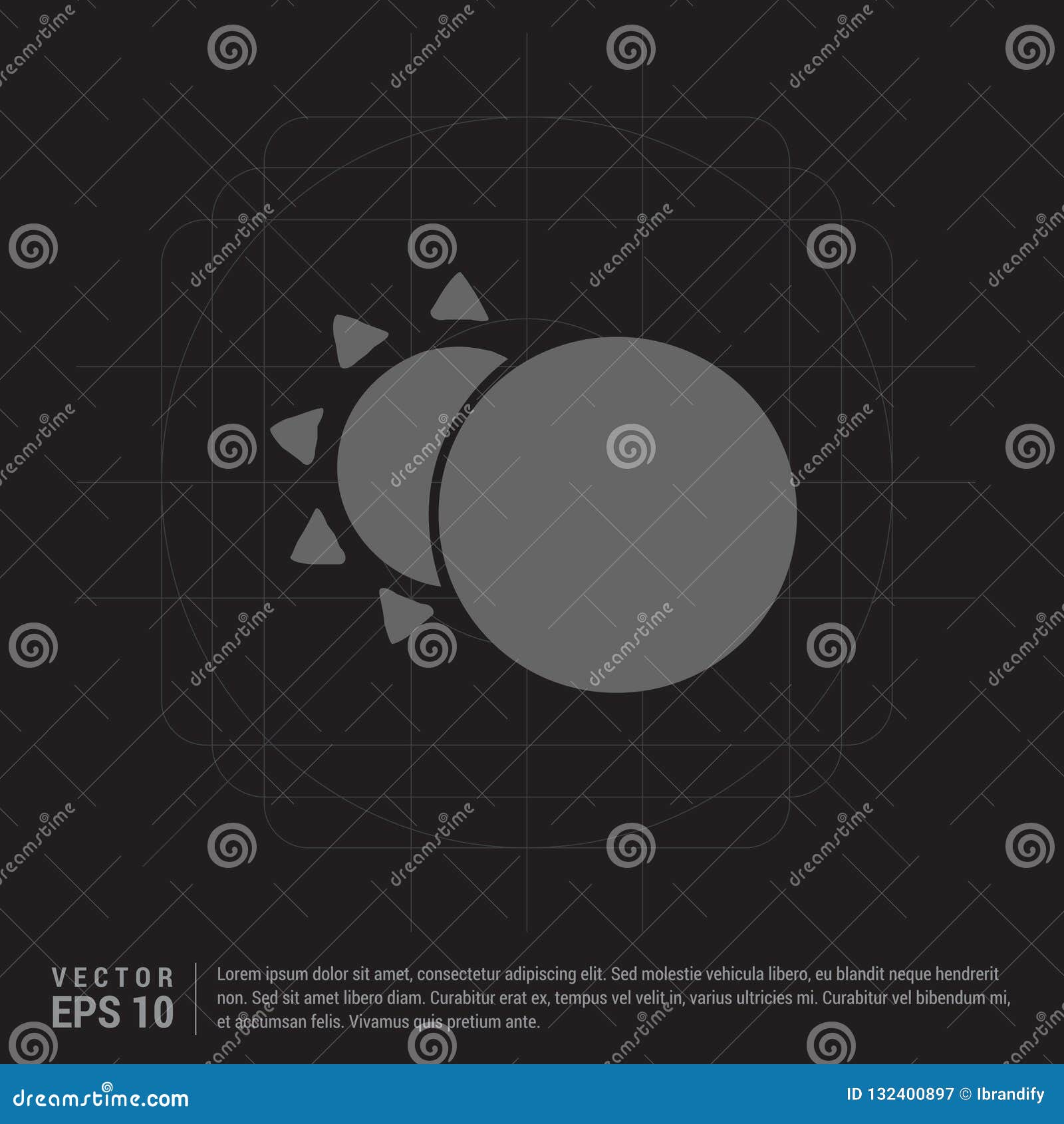 Sun, Moon Icon stock vector. Illustration of space, planet - 132400897