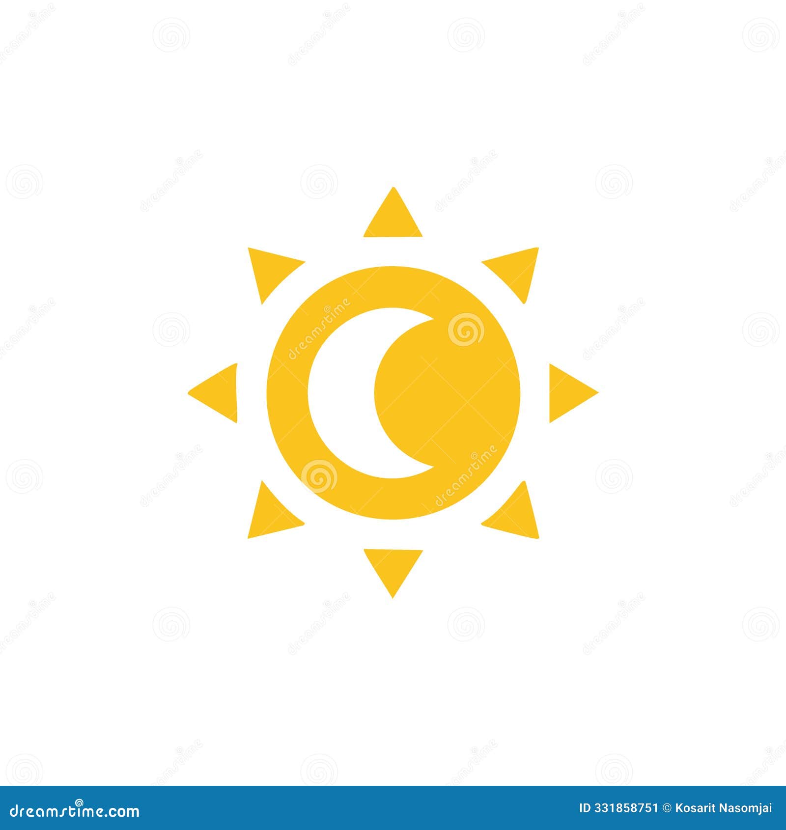 Sun and Moon Icon, Yellow, Simple. Simple Sun and Moon Icon in Yellow ...