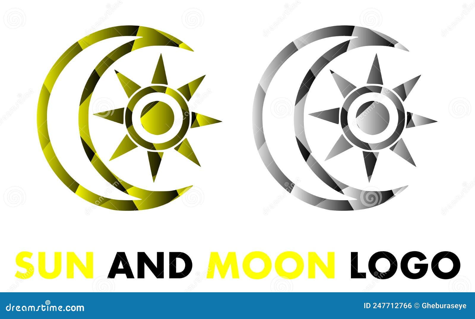 Sun and Moon Logo, Artistic, Colors, Isolated. Stock Illustration ...