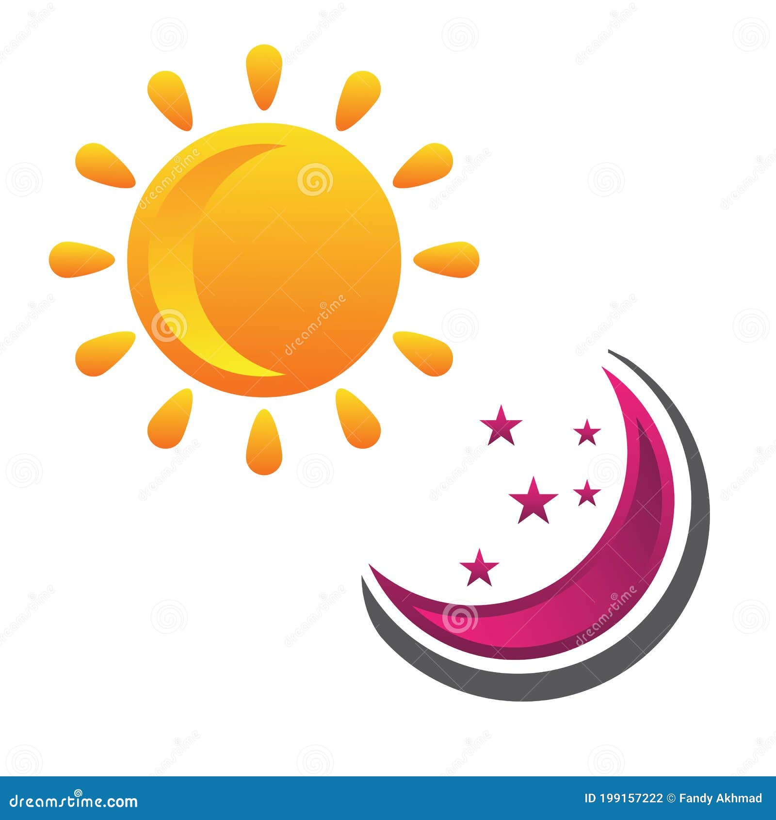 Sun and Moon Logo Design Vector Graphic Concept Illustrations Stock ...