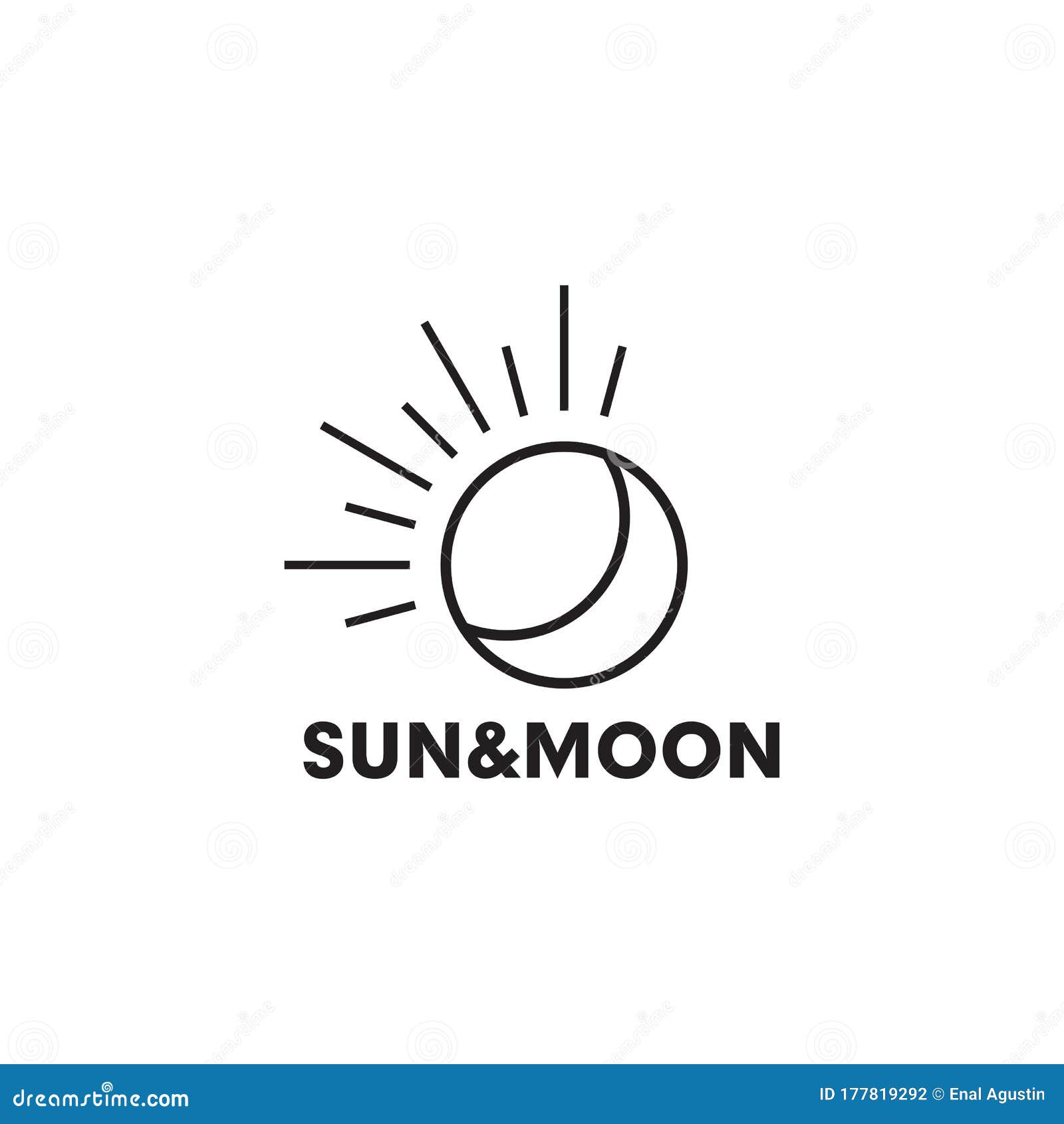 Sun and Moon Logo Design Vector Template Stock Vector - Illustration of ...