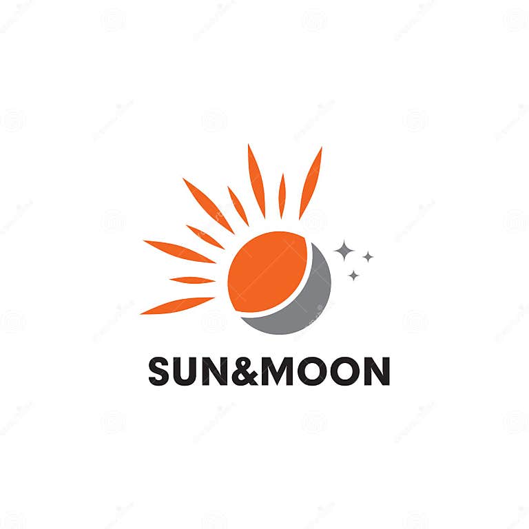 Sun and Moon Logo Design Vector Template Stock Vector - Illustration of ...