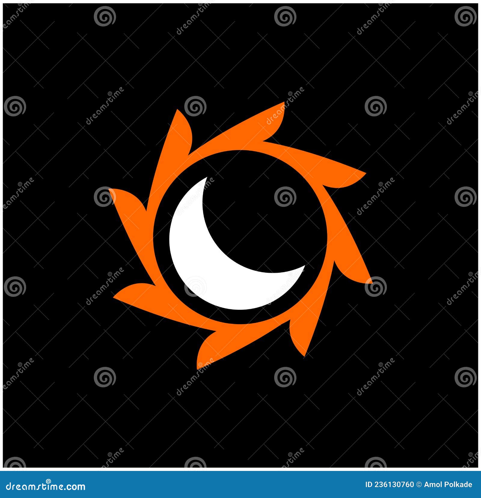 Sun and moon logo vector stock vector. Illustration of orange - 236130760