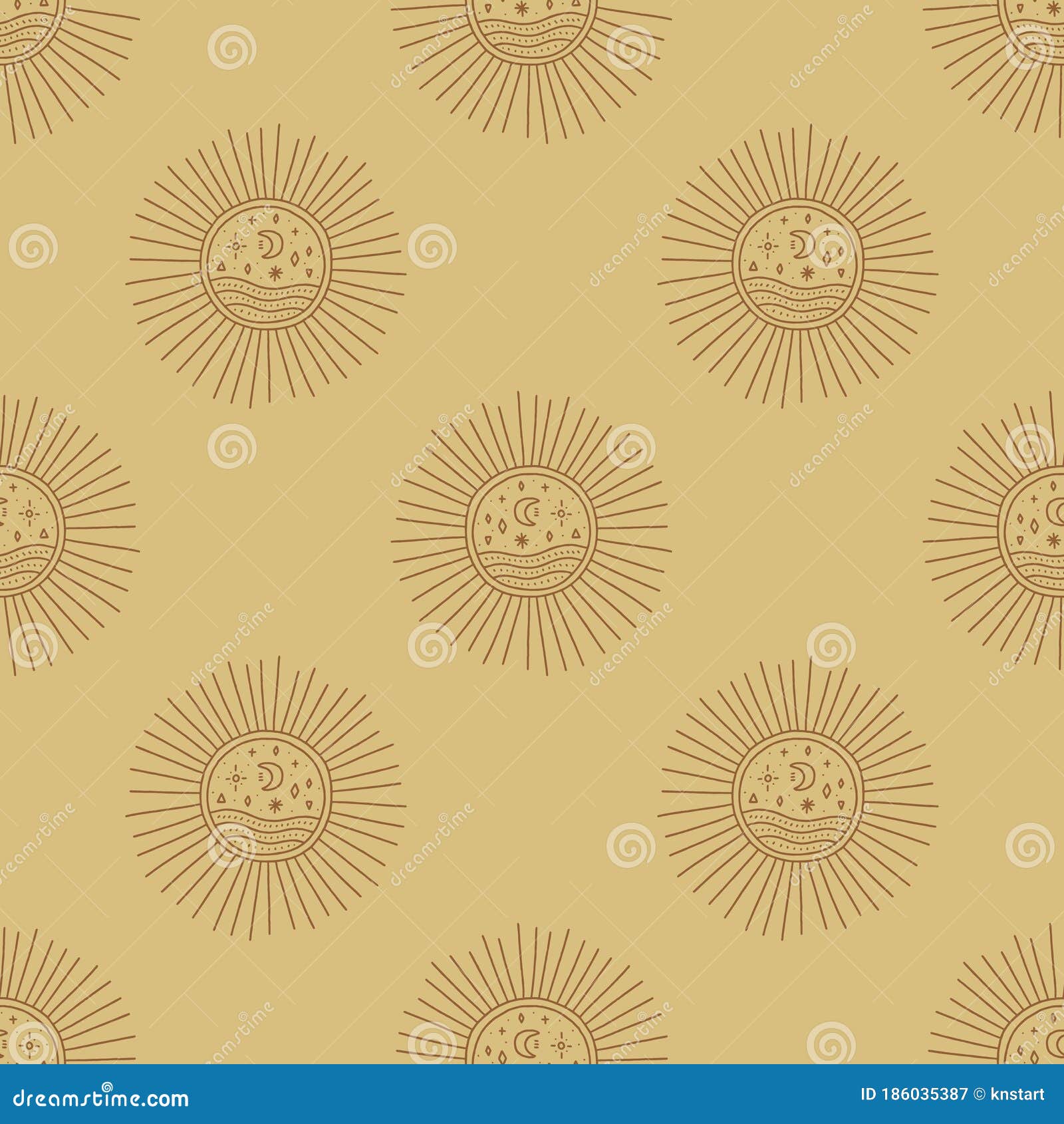 Sun and Moon. Modern Boho Concept. Harmony and Zen. Crescent Moon Magic ...