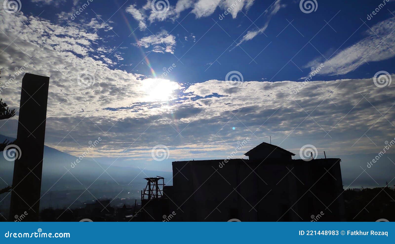 Sun in the morning stock image. Image of morning, blue - 221448983